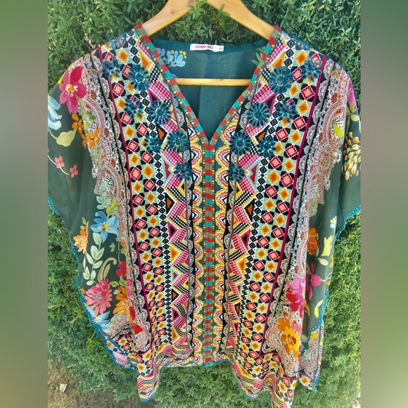Tops | Johnny Was California Silk Poncho | Poshmark
